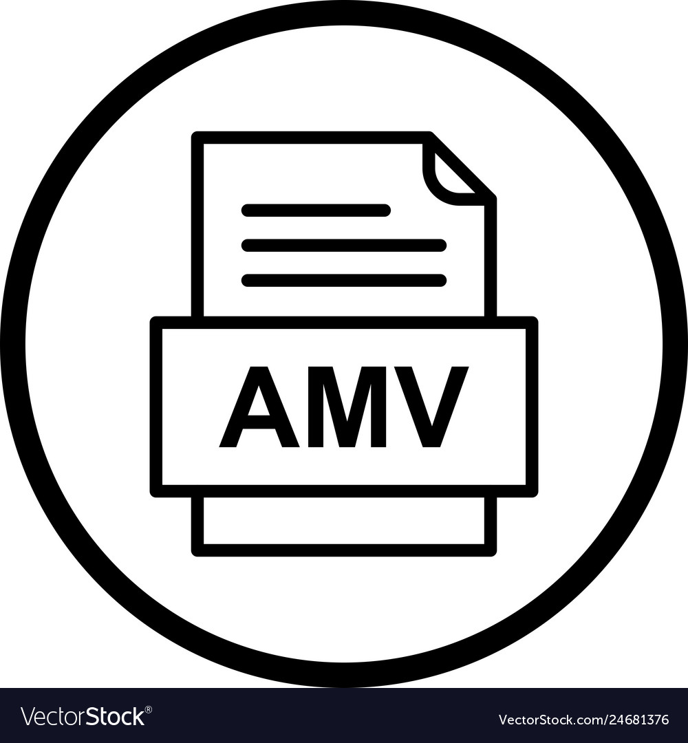 Amv file document icon Royalty Free Vector Image