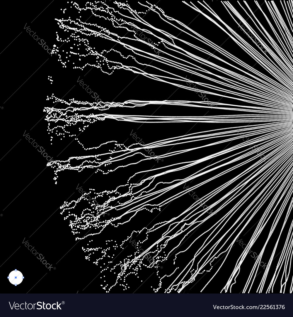 Array with dynamic particles 3d technology style Vector Image