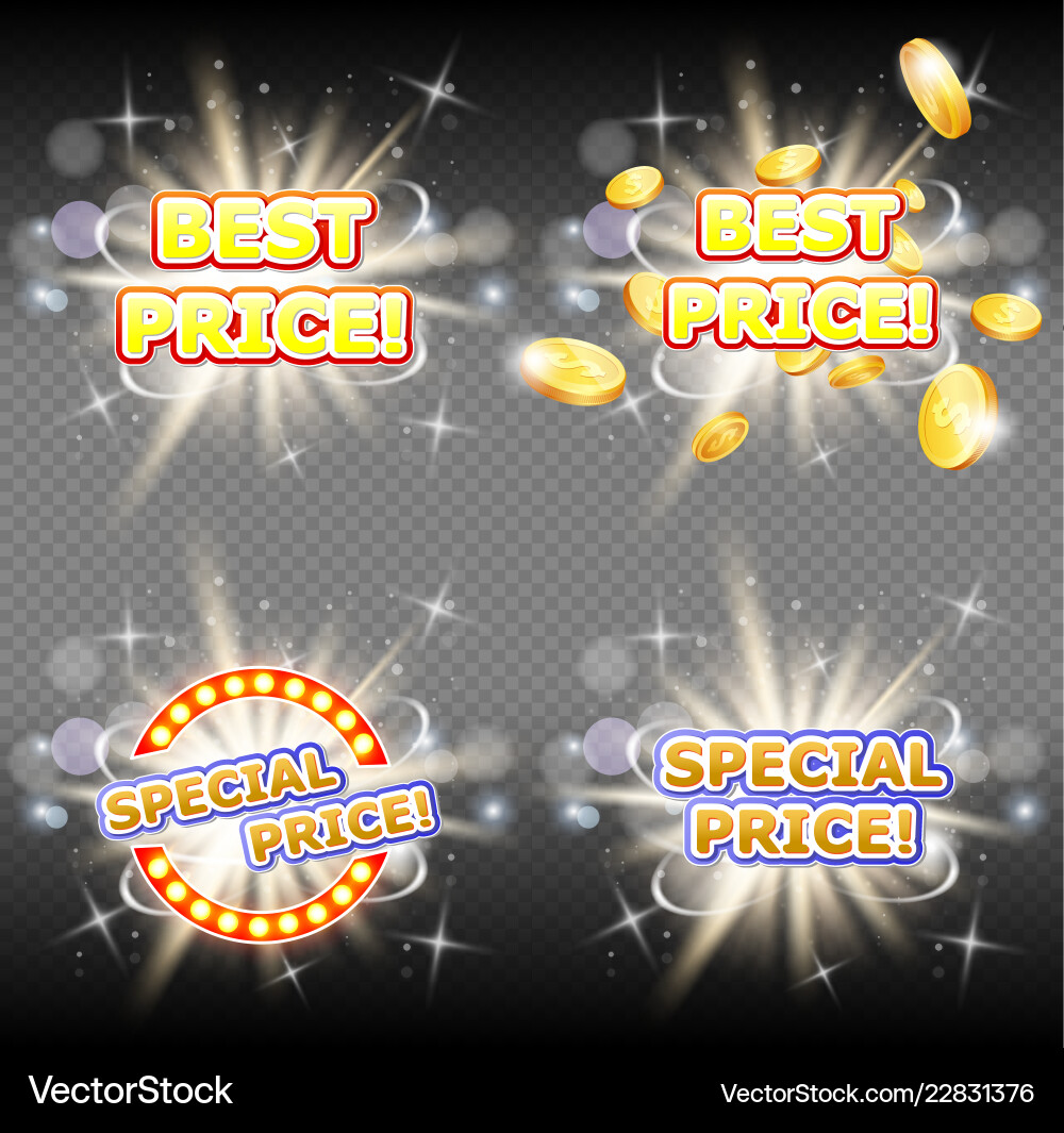 Best price and special banner set Royalty Free Vector Image