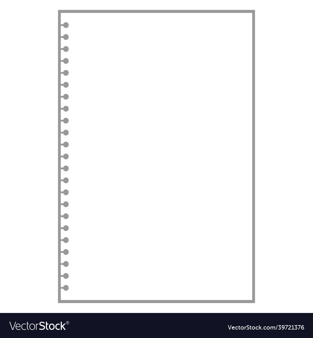 Blank white notepad sheet for notes with ring Vector Image