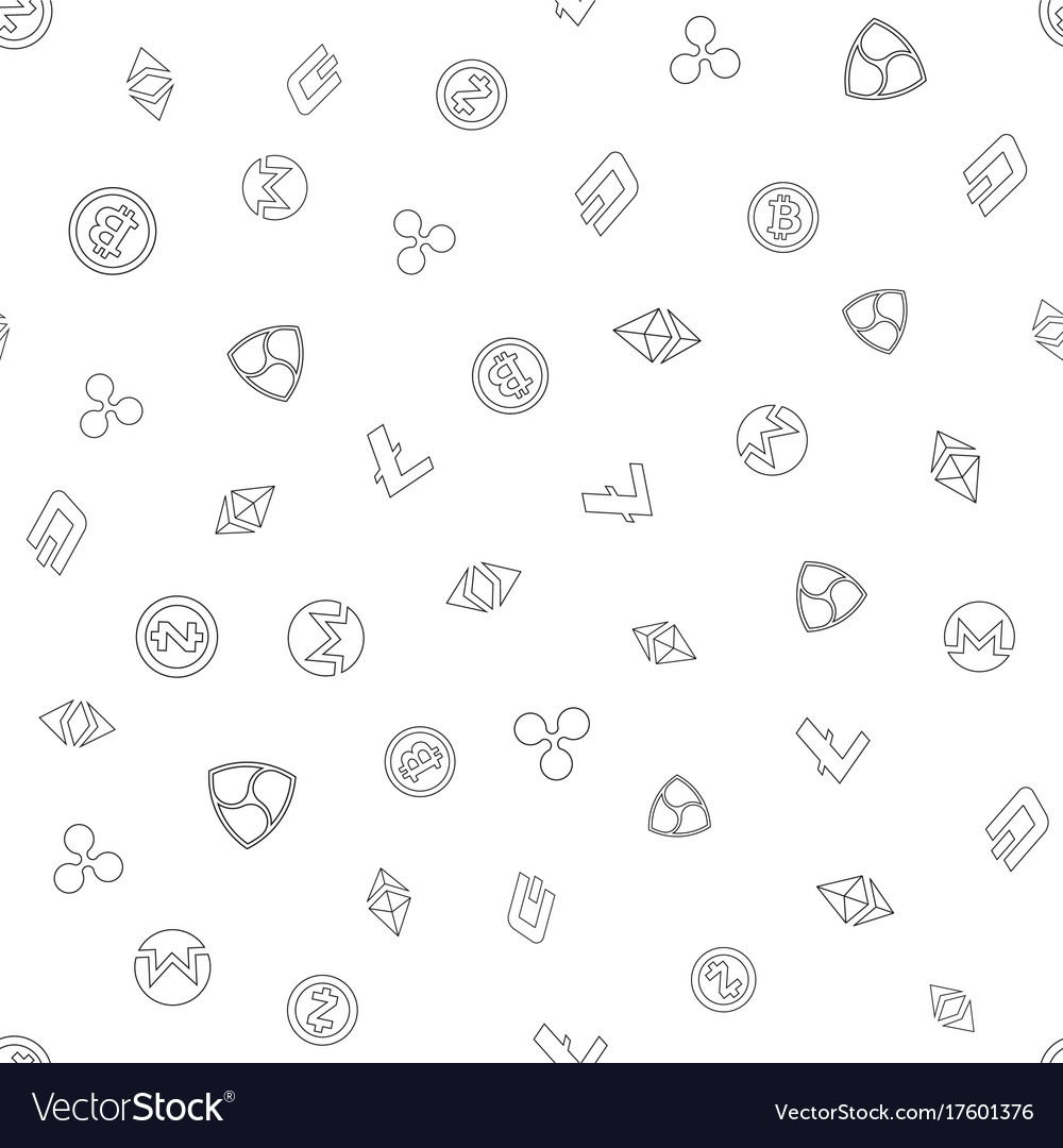 Cryptocurrency seamless pattern background Vector Image
