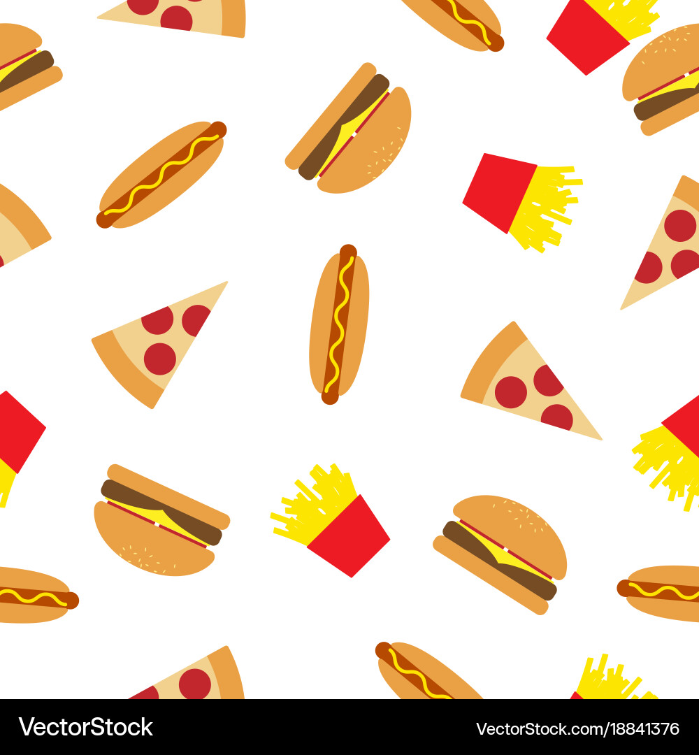 Fast food seamless pattern Royalty Free Vector Image