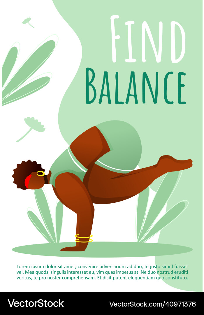 Find balance brochure template active and healthy Vector Image