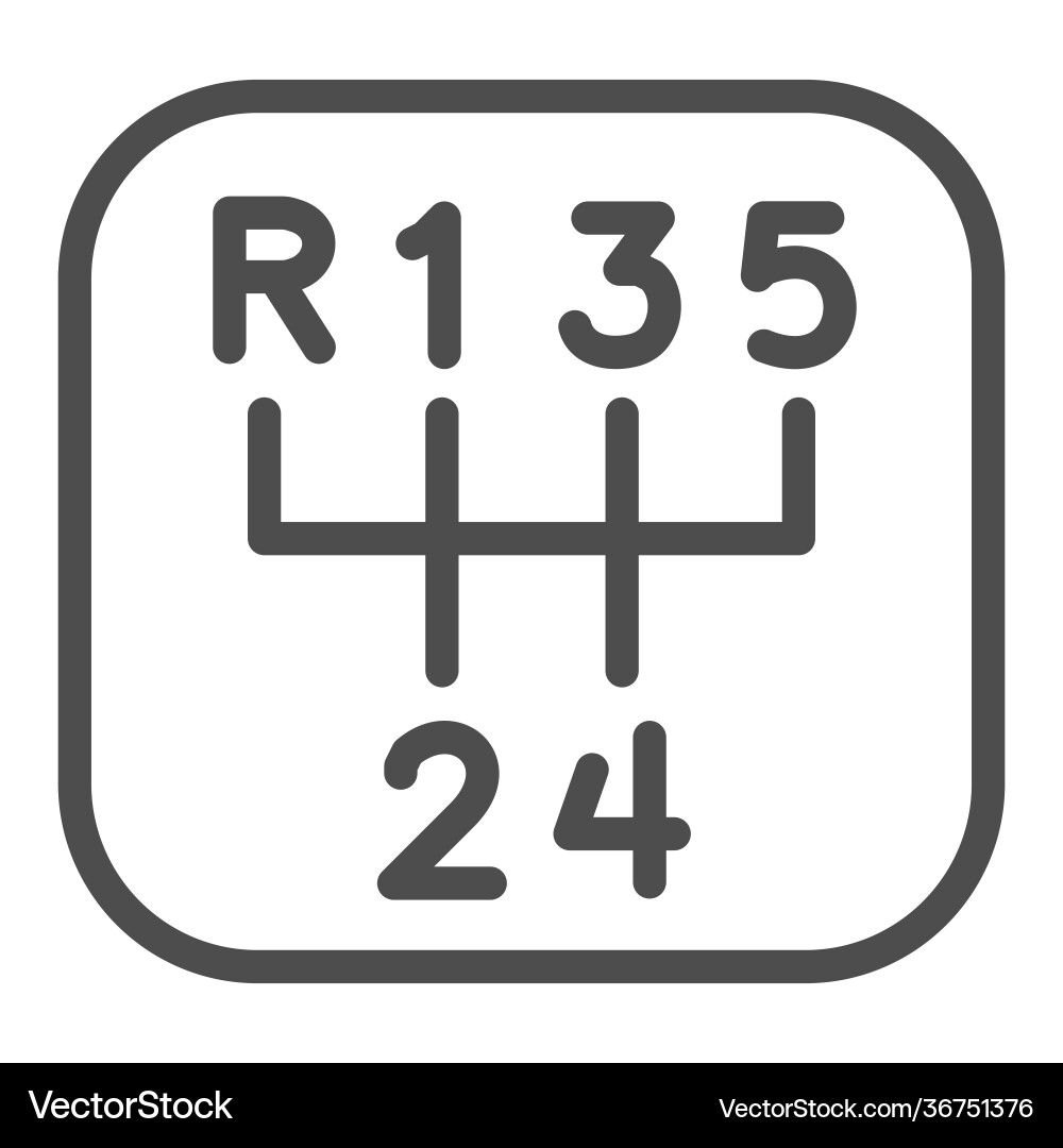Five-speed gearbox line icon car parts concept Vector Image