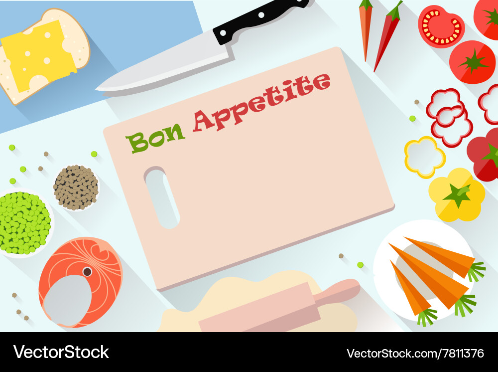 Flat food and cooking banner for decoration web Vector Image