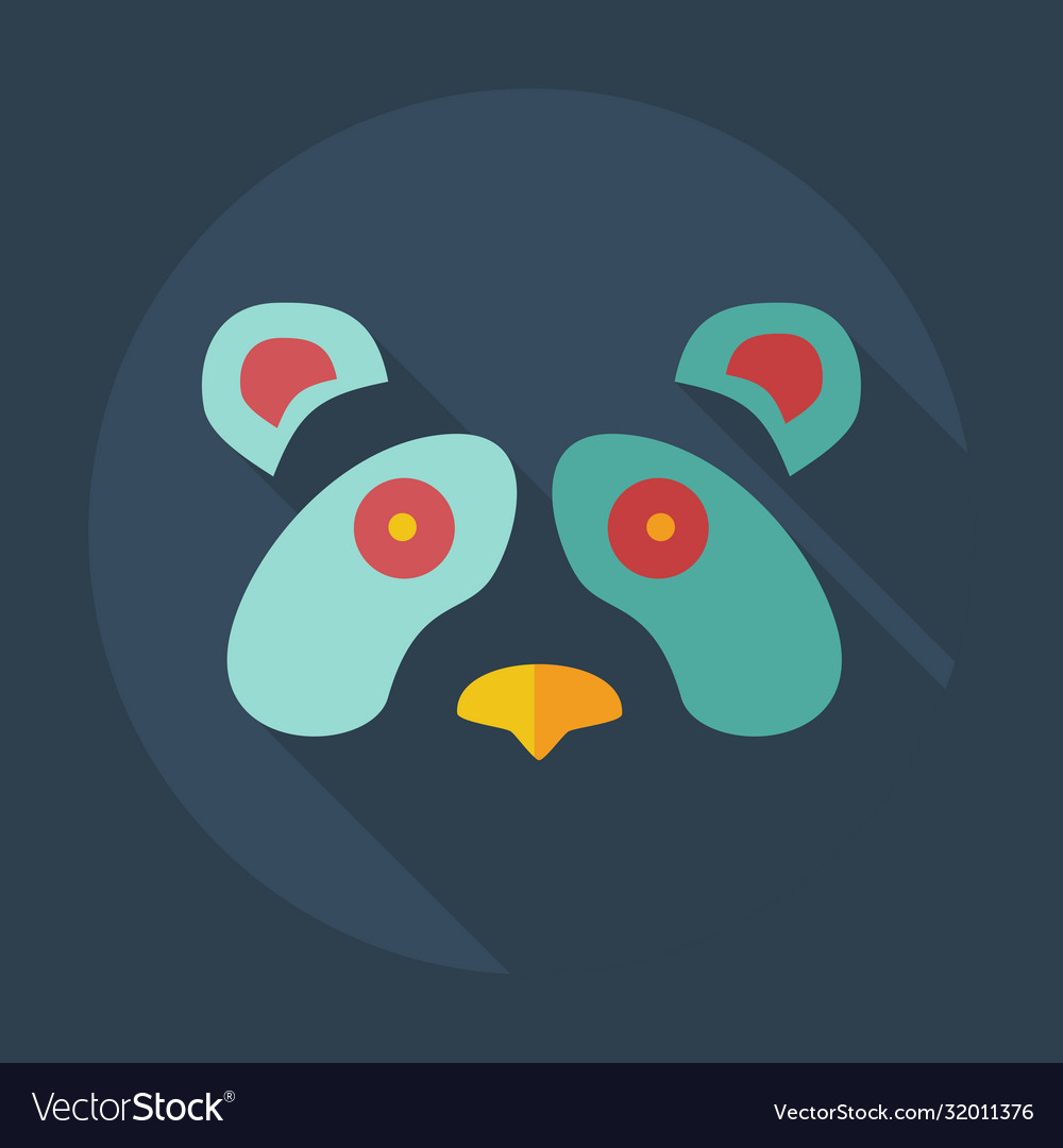 Flat modern design with shadow icons pandas Vector Image