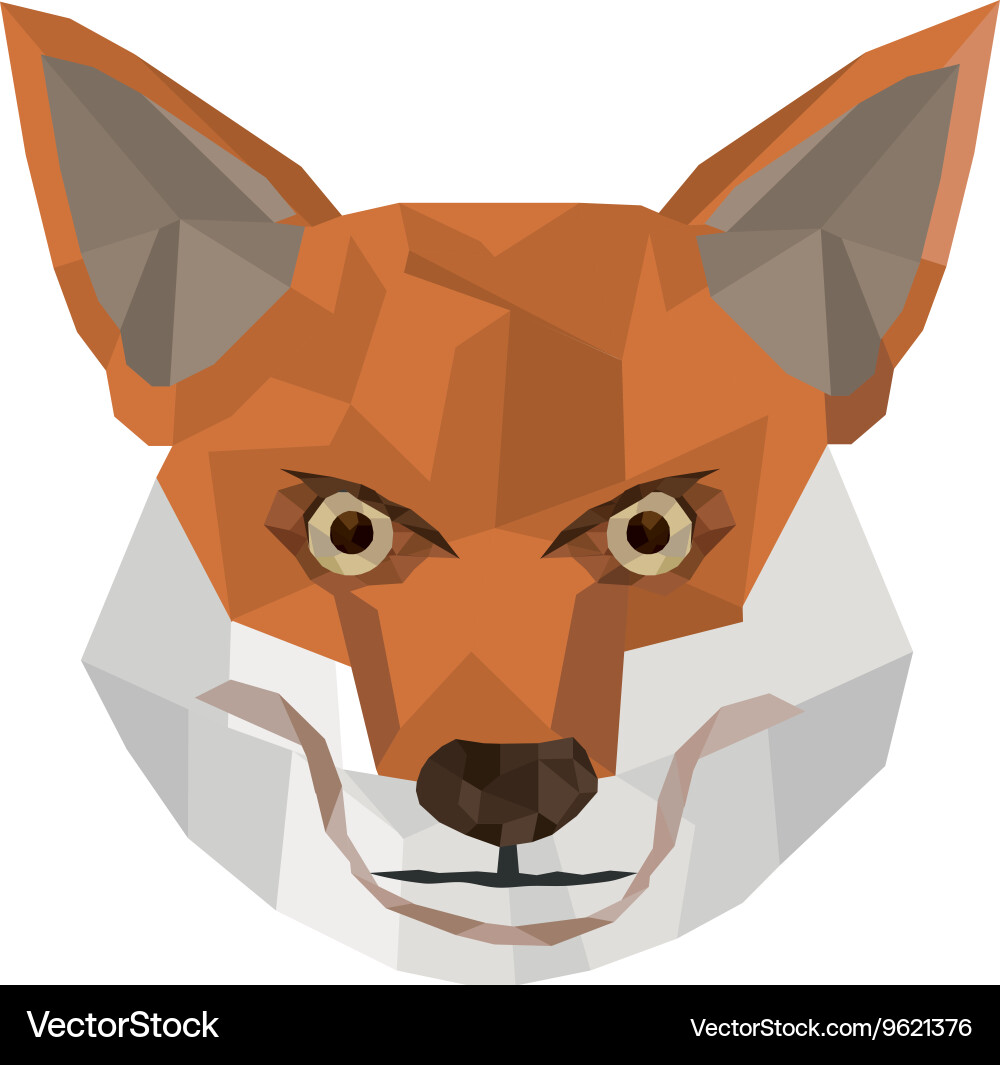 Geometric texture fox icon Royalty Free Vector Image