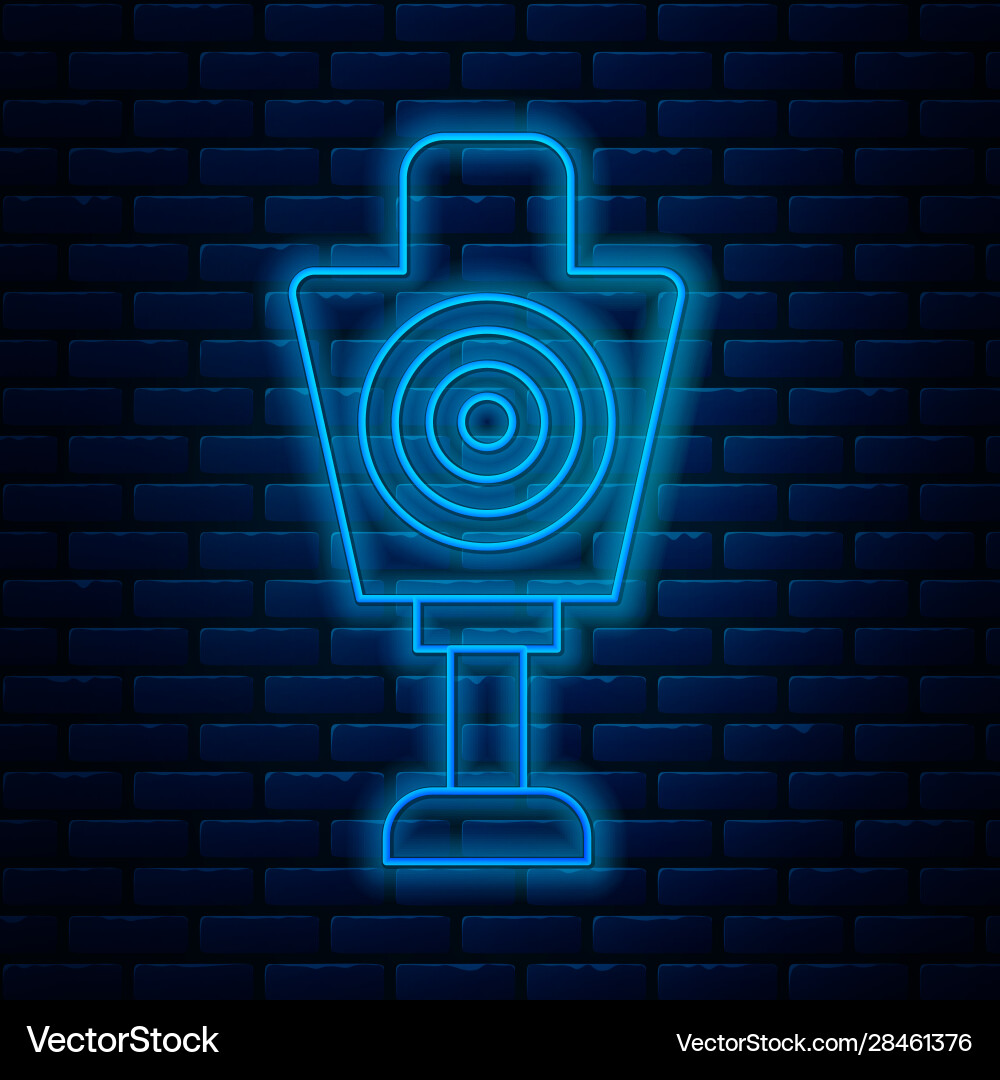 Glowing neon line human target sport for shooting Vector Image