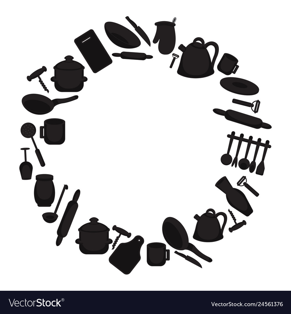 Kitchen tools set kitchenware collection Vector Image