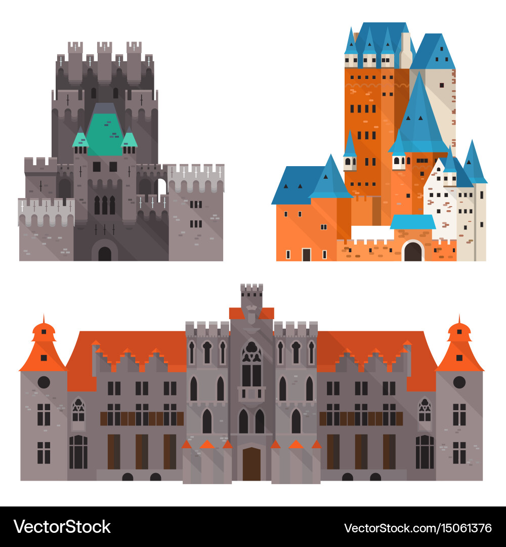 Medieval castle or citadel fort medieval palace Vector Image