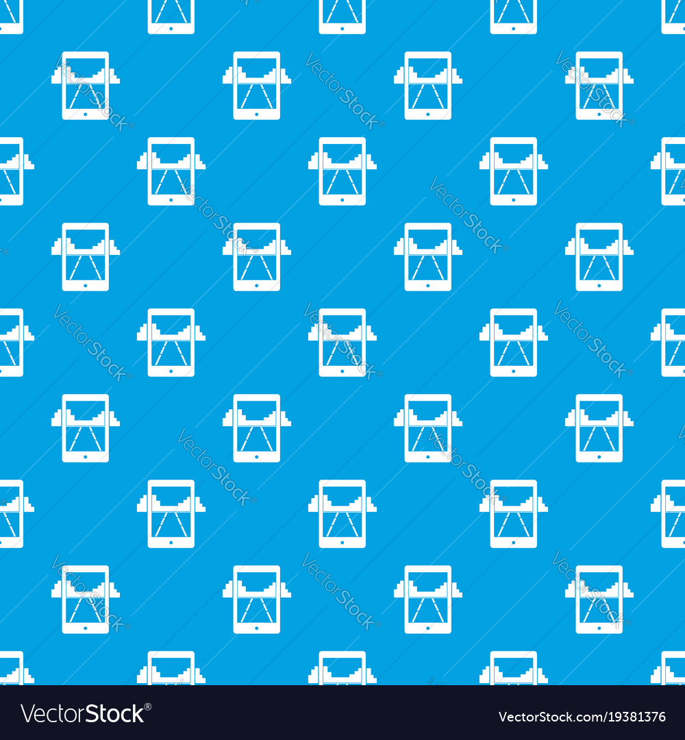 Mobile gaming pattern seamless blue Royalty Free Vector