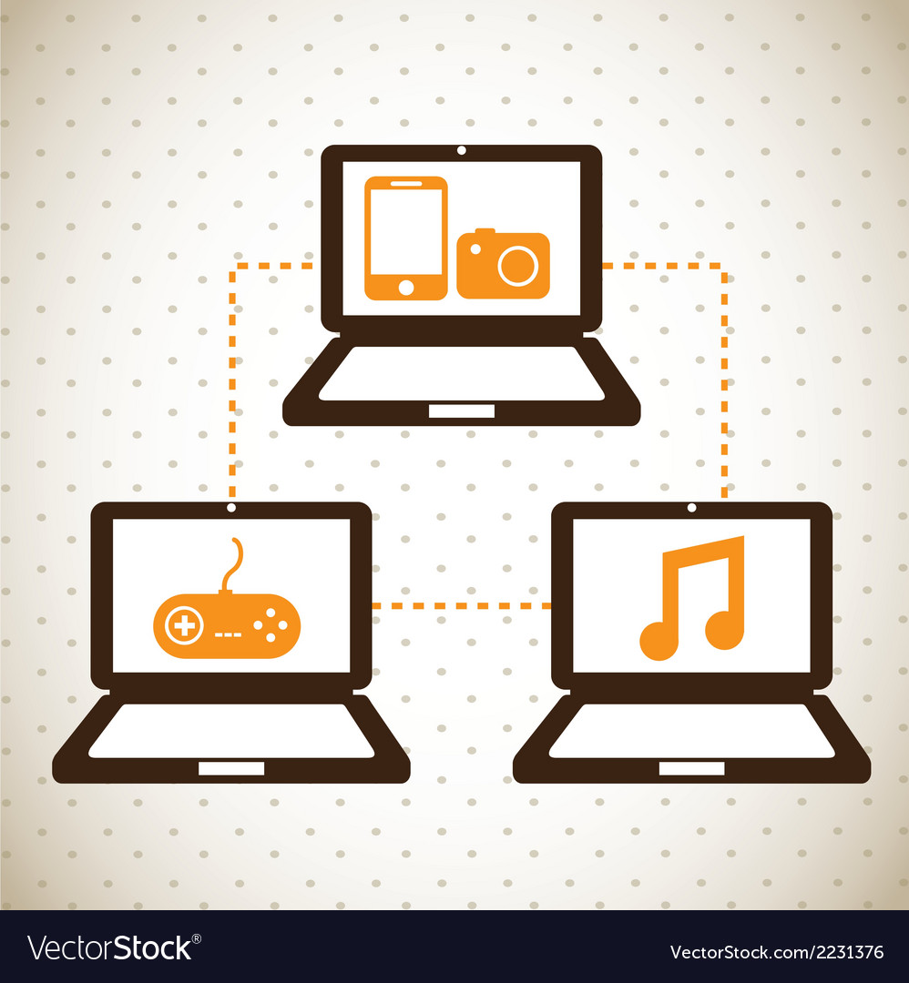 Multimedia design dotted over background Vector Image