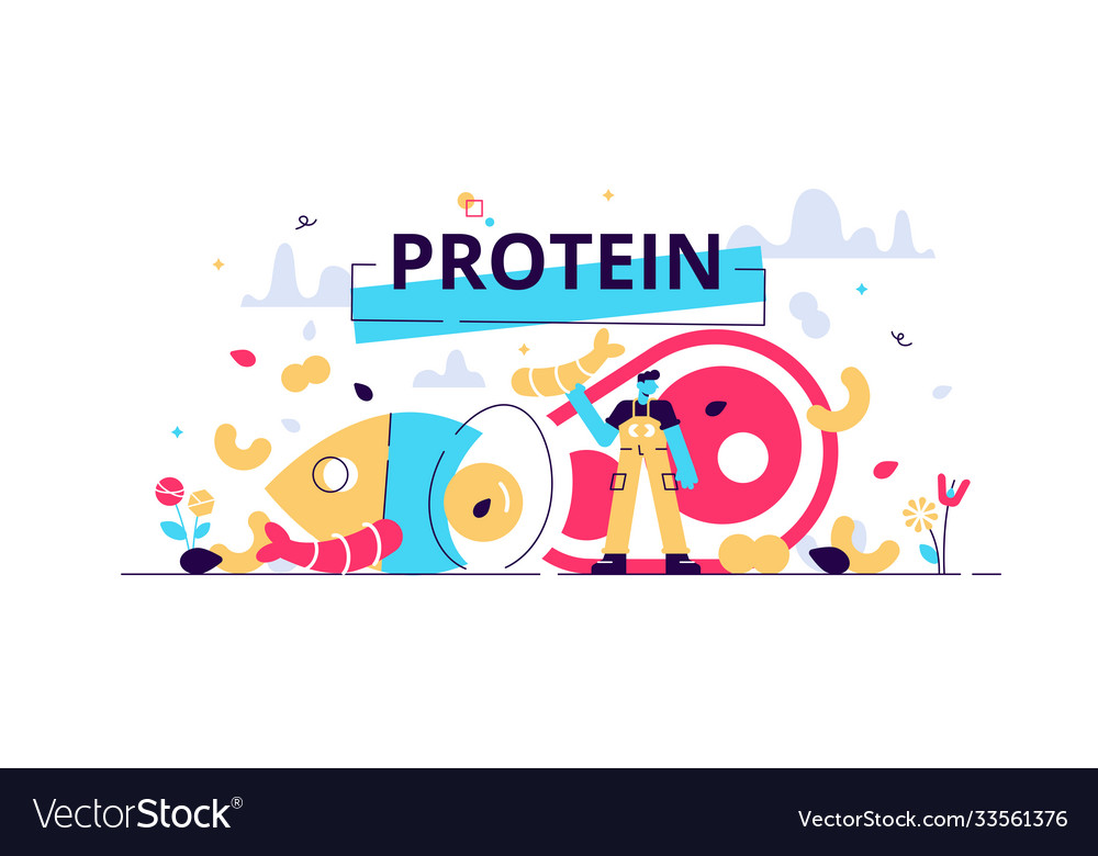 Protein flat tiny Royalty Free Vector Image - VectorStock