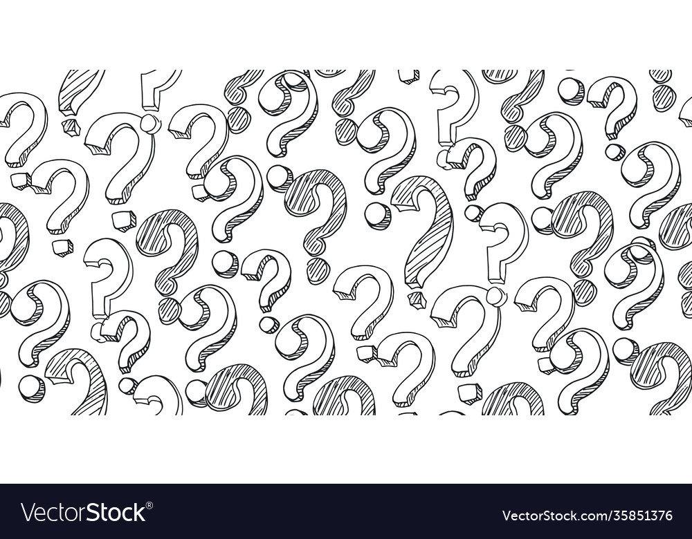 Seamless pattern with different question marks Vector Image