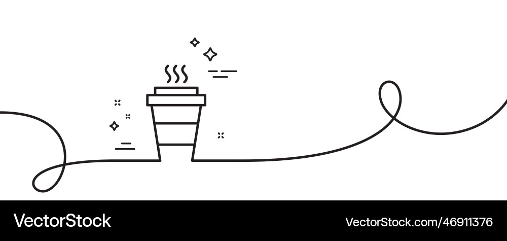 Takeaway coffee line icon hot drink sign Vector Image