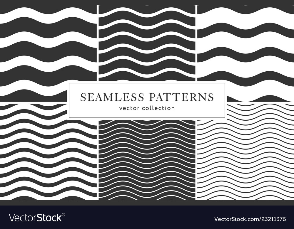 Waves geometric seamless patterns Royalty Free Vector Image