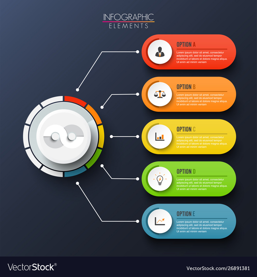 Abstract elements graph infographic template Vector Image