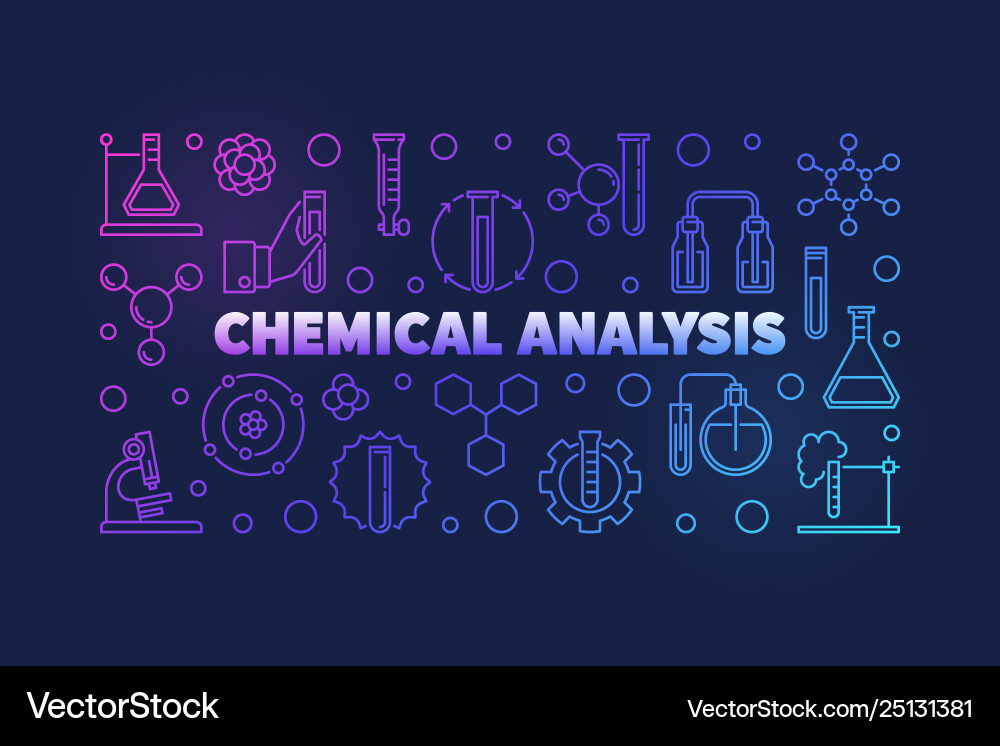 Chemical analysis colorful outline Royalty Free Vector Image