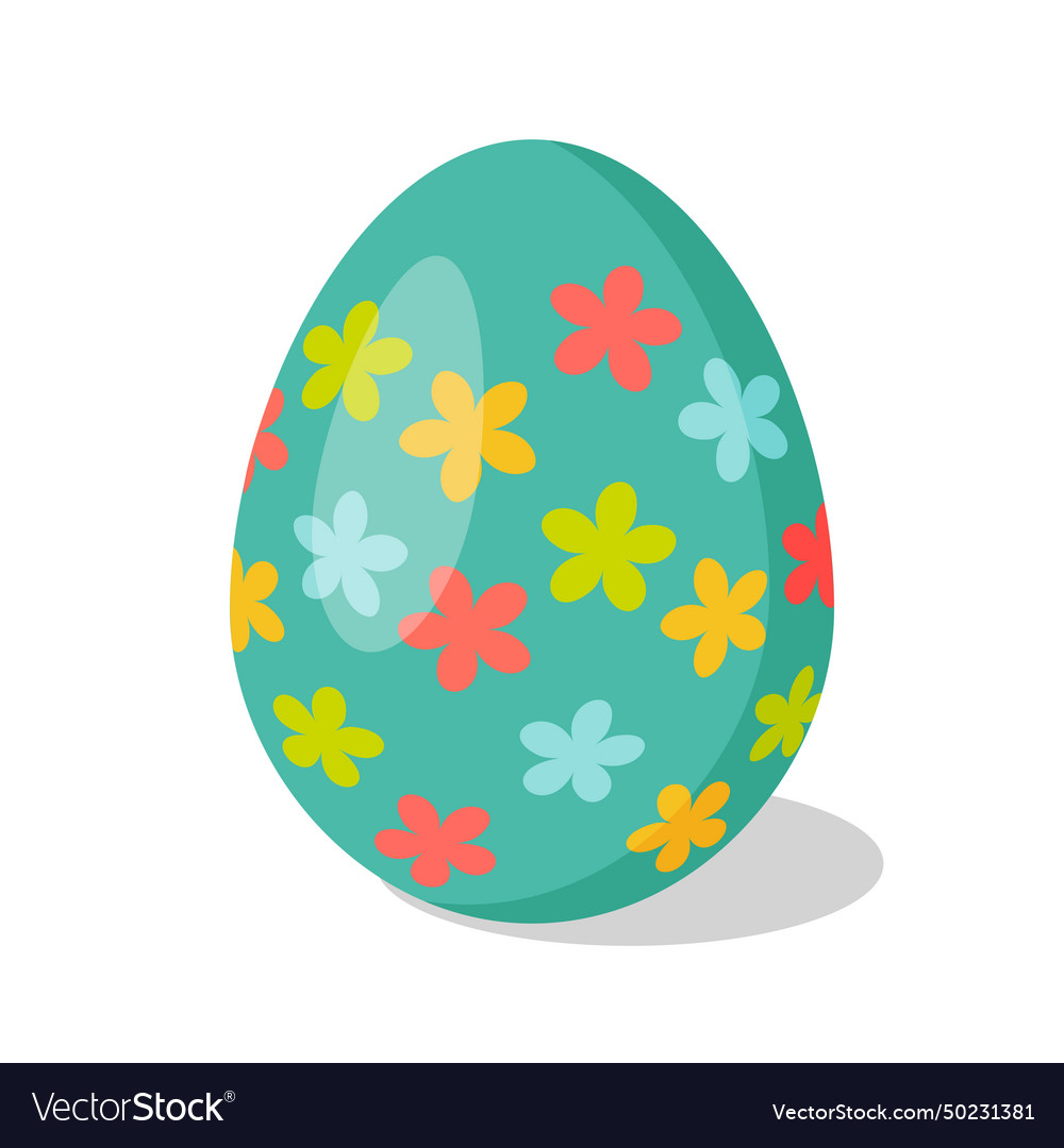 Easter egg with pattern cartoon flat style Vector Image