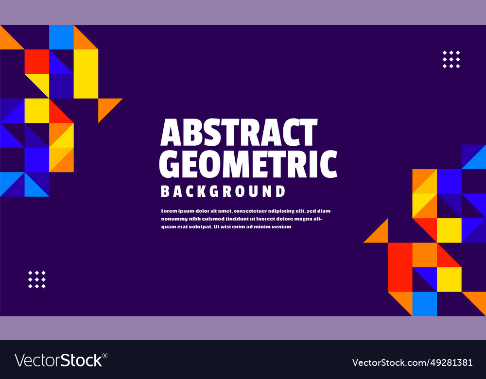 Flat geometric background design template Vector Image