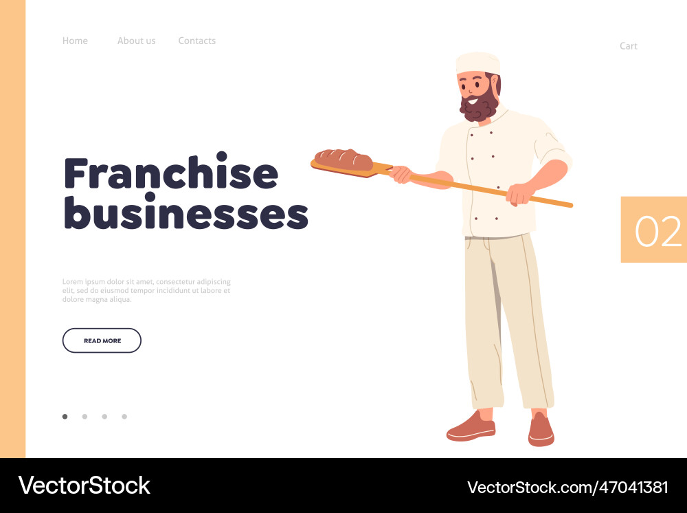 Franchise businesses landing page design template Vector Image