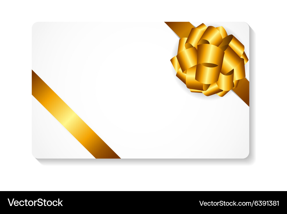 Gift card with bow and ribbon Royalty Free Vector Image