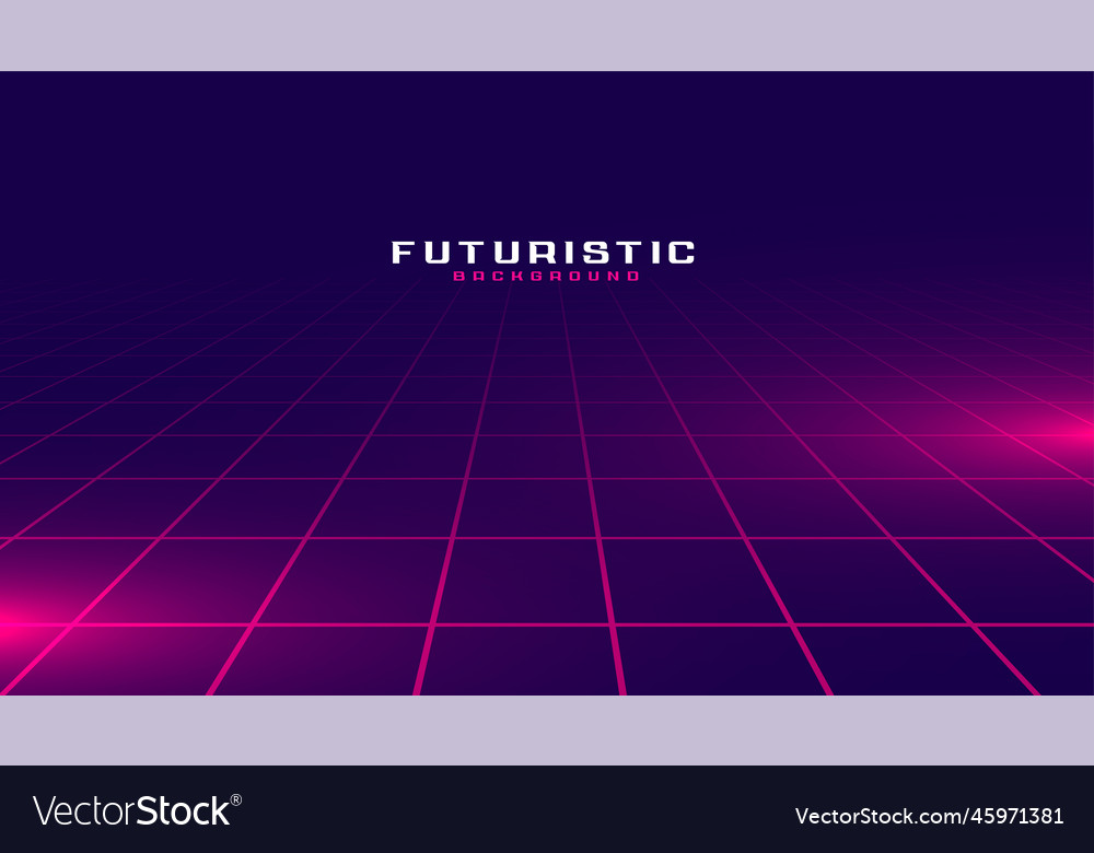 Glowing geometric grid lines perspective Vector Image