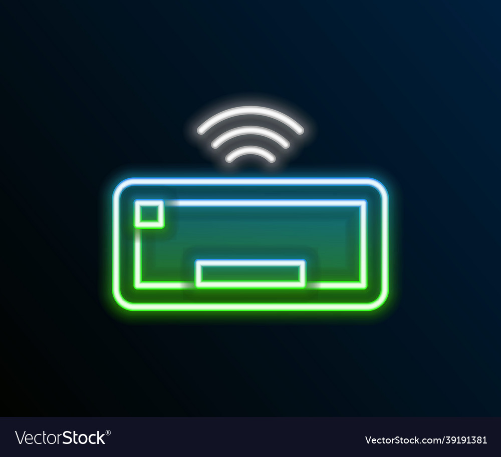 Glowing neon line computer keyboard icon isolated Vector Image