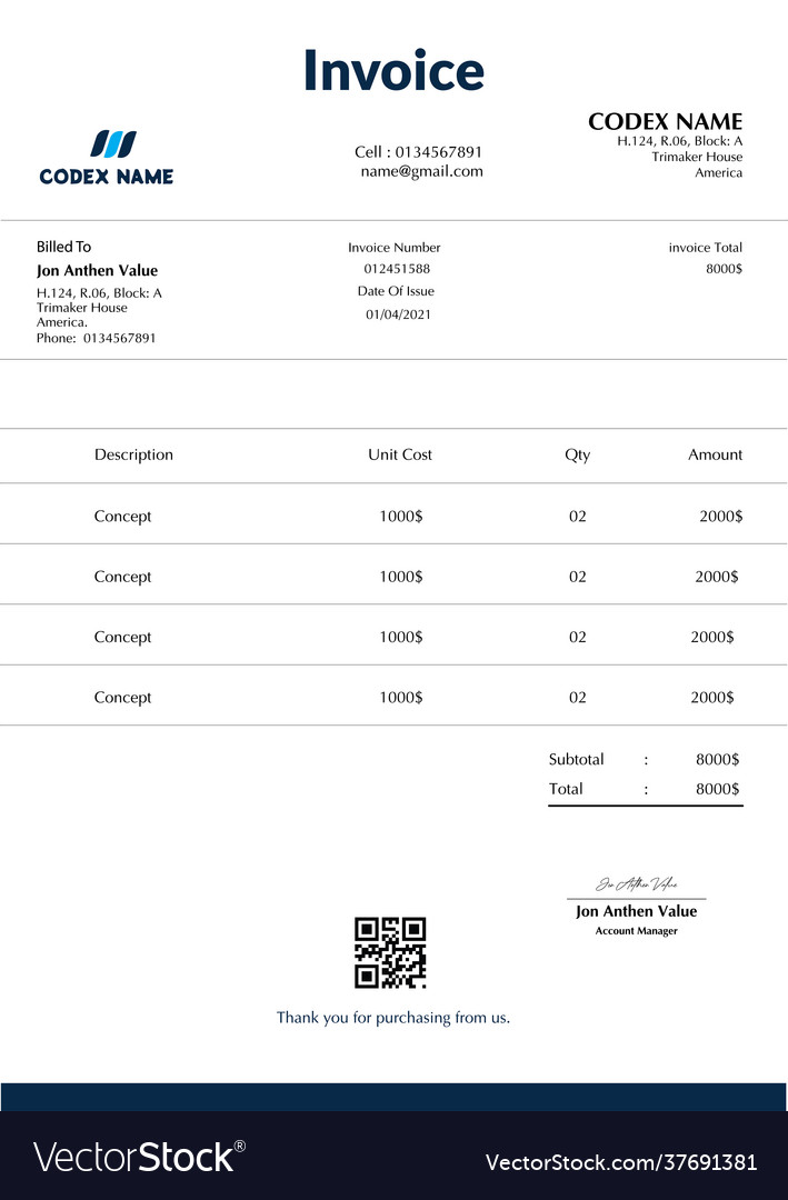 Invoice Royalty Free Vector Image - VectorStock