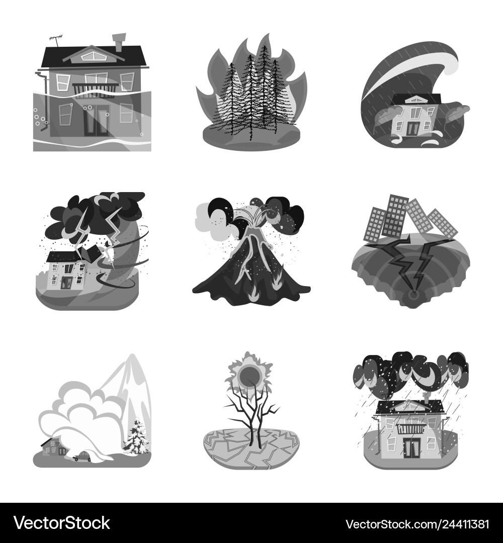 Nature and apocalypse logo Royalty Free Vector Image