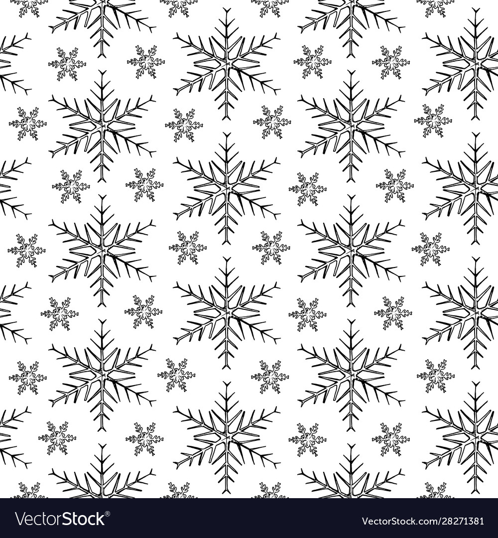 Pattern with snowflakes Royalty Free Vector Image