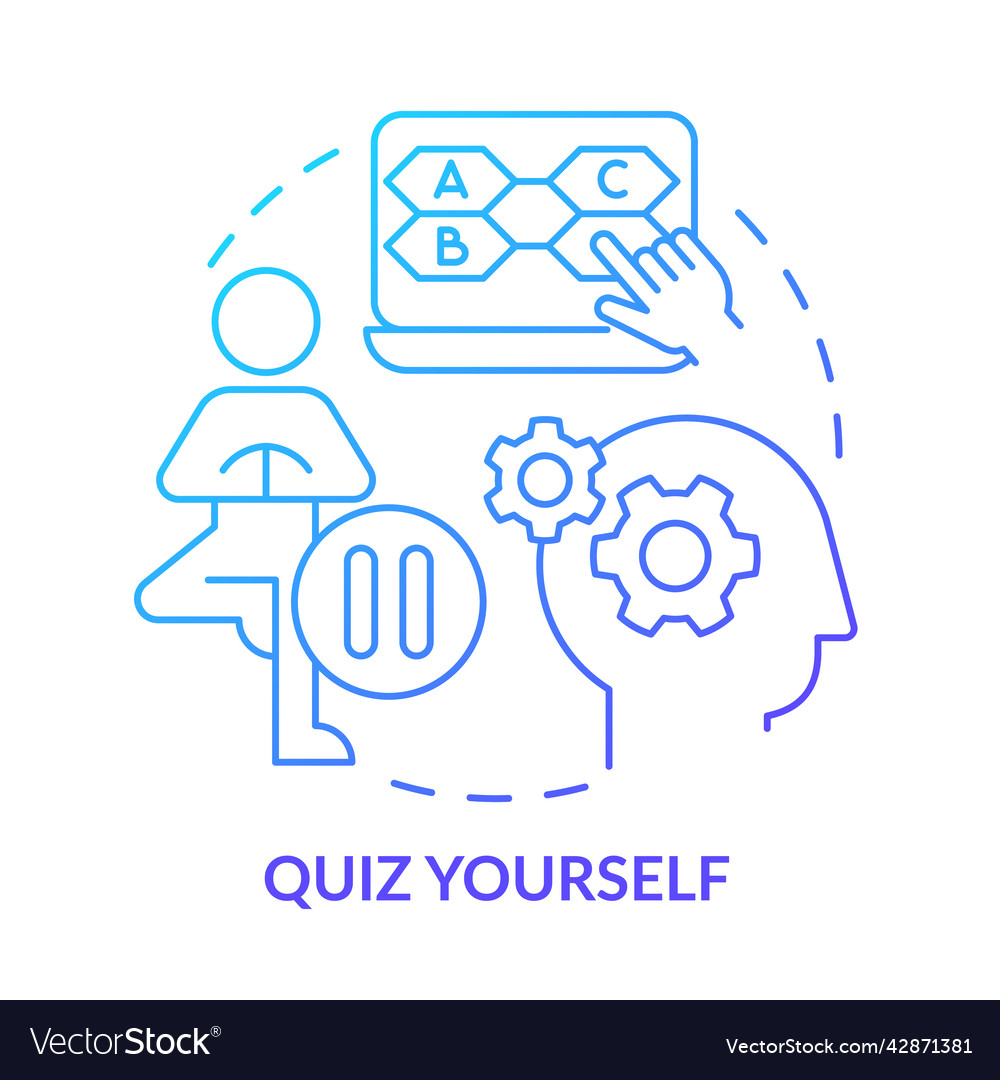 Quiz yourself blue gradient concept icon Vector Image Quiz yourself blue gradient concept icon Vector Image