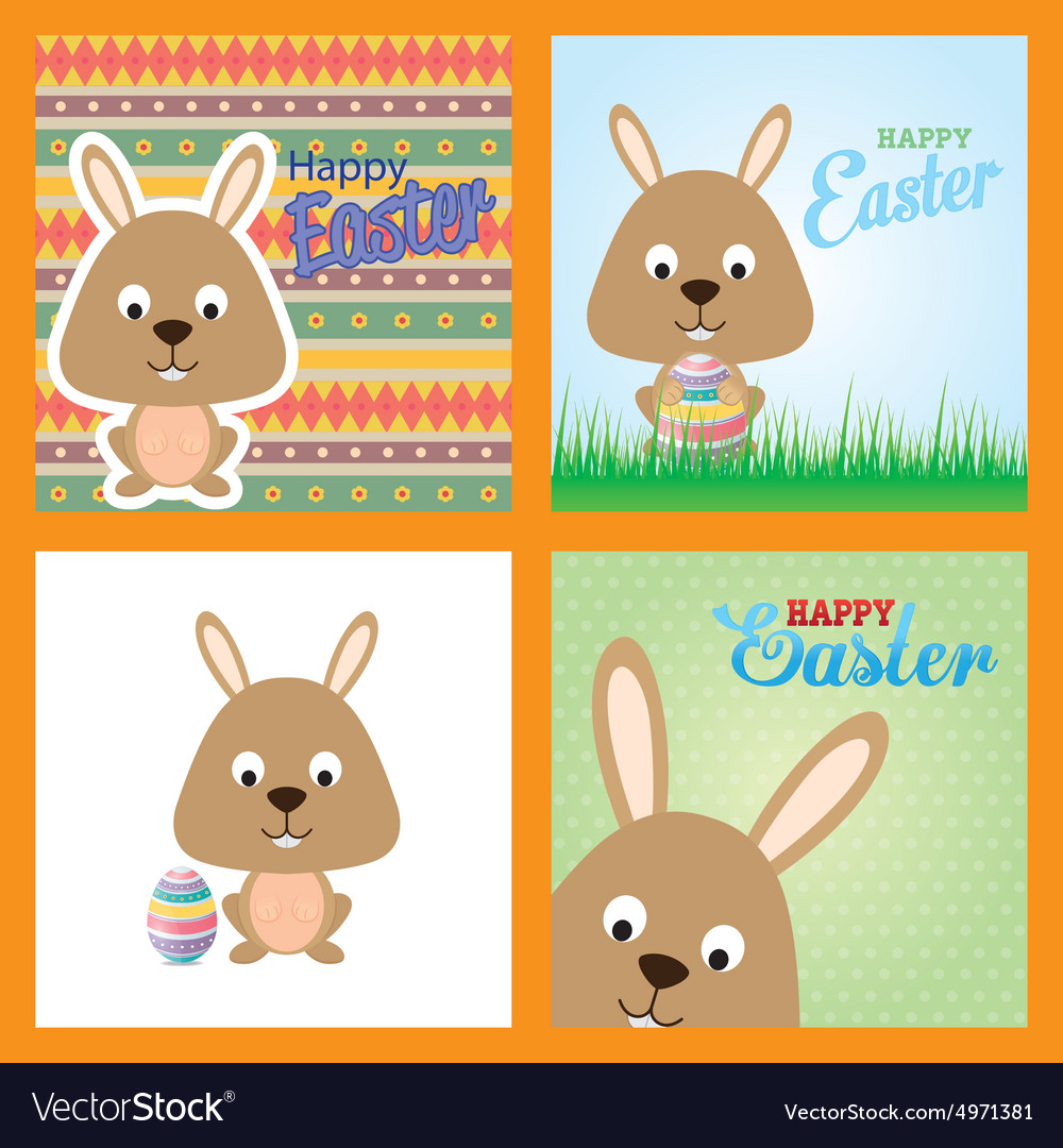 Set colored backgrounds with easter elements Vector Image