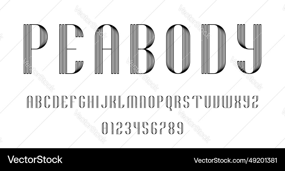 Set of alphabets font letters and numbers Vector Image