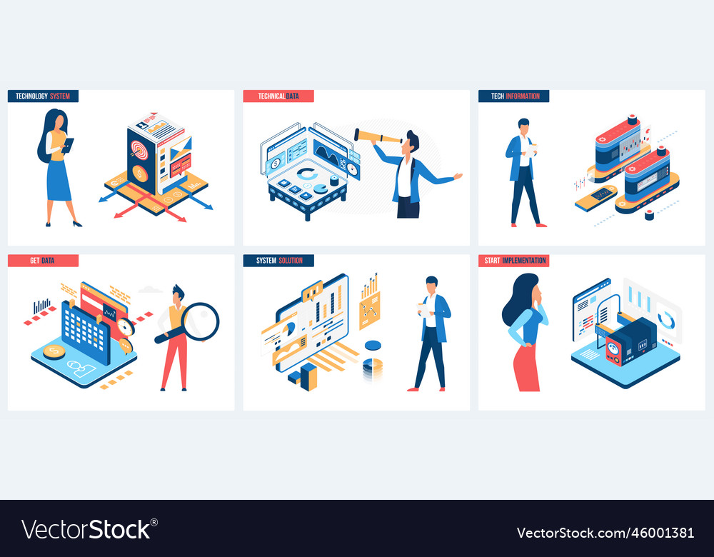 Start of implementation system solutions Vector Image