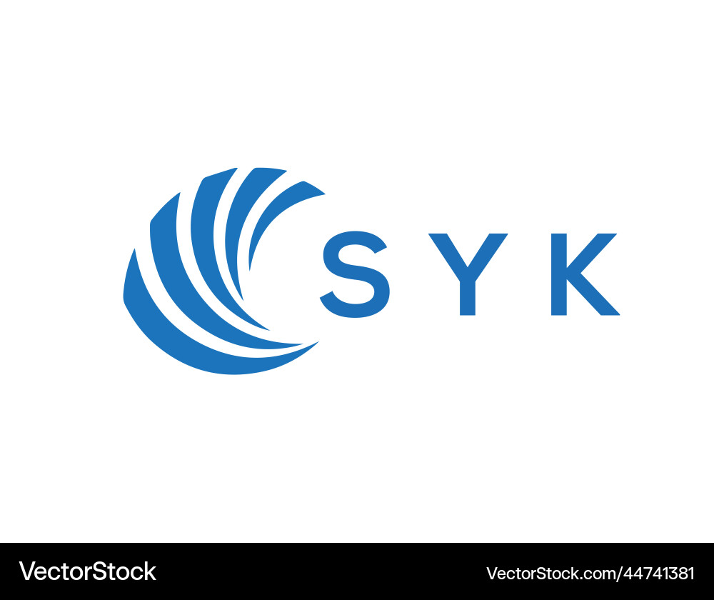 Syk letter logo design on white background Vector Image