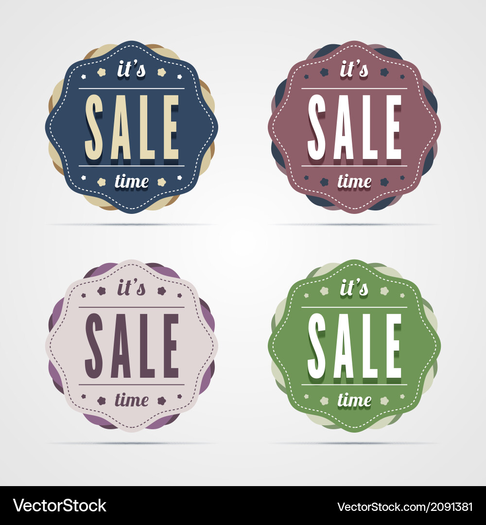 Vintage sale time badges Royalty Free Vector Image