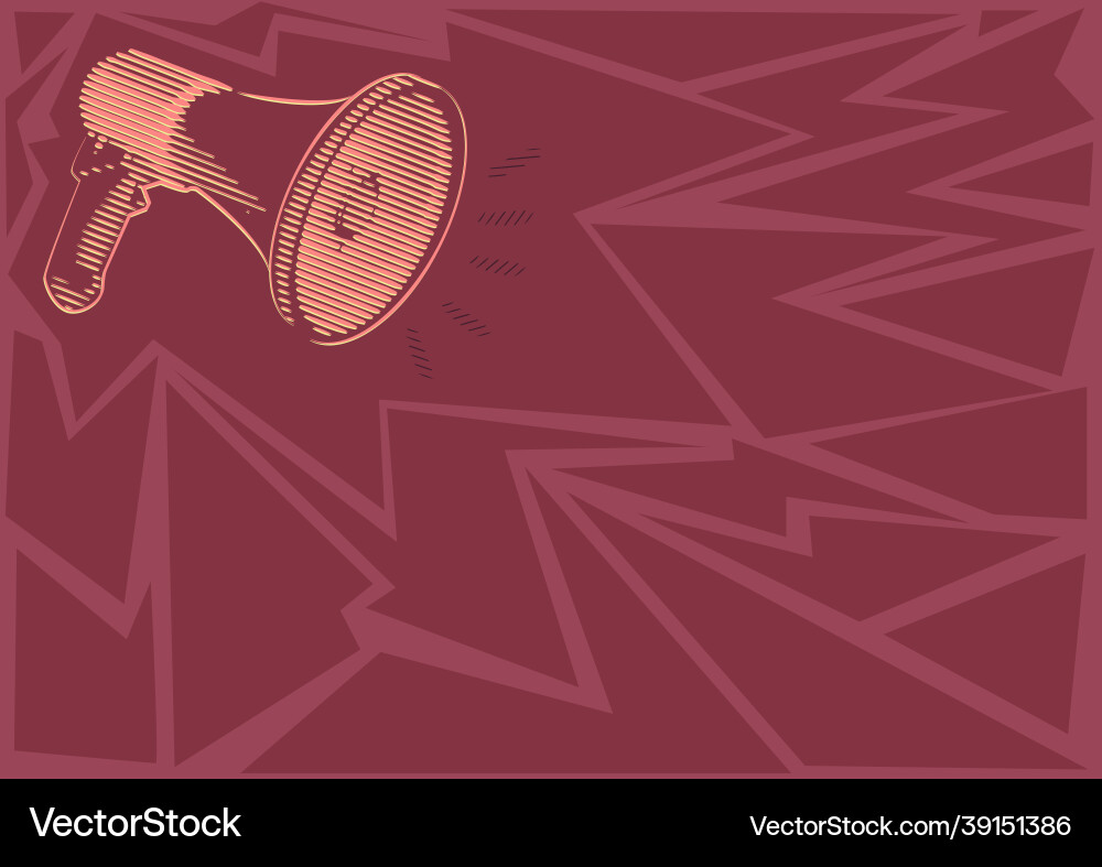 A loud megaphone speaker making new announcements Vector Image