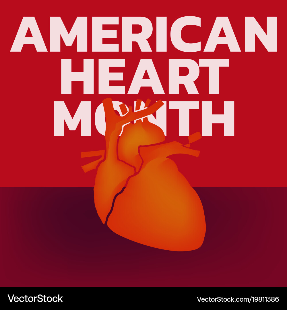 American heart month logo Royalty Free Vector Image