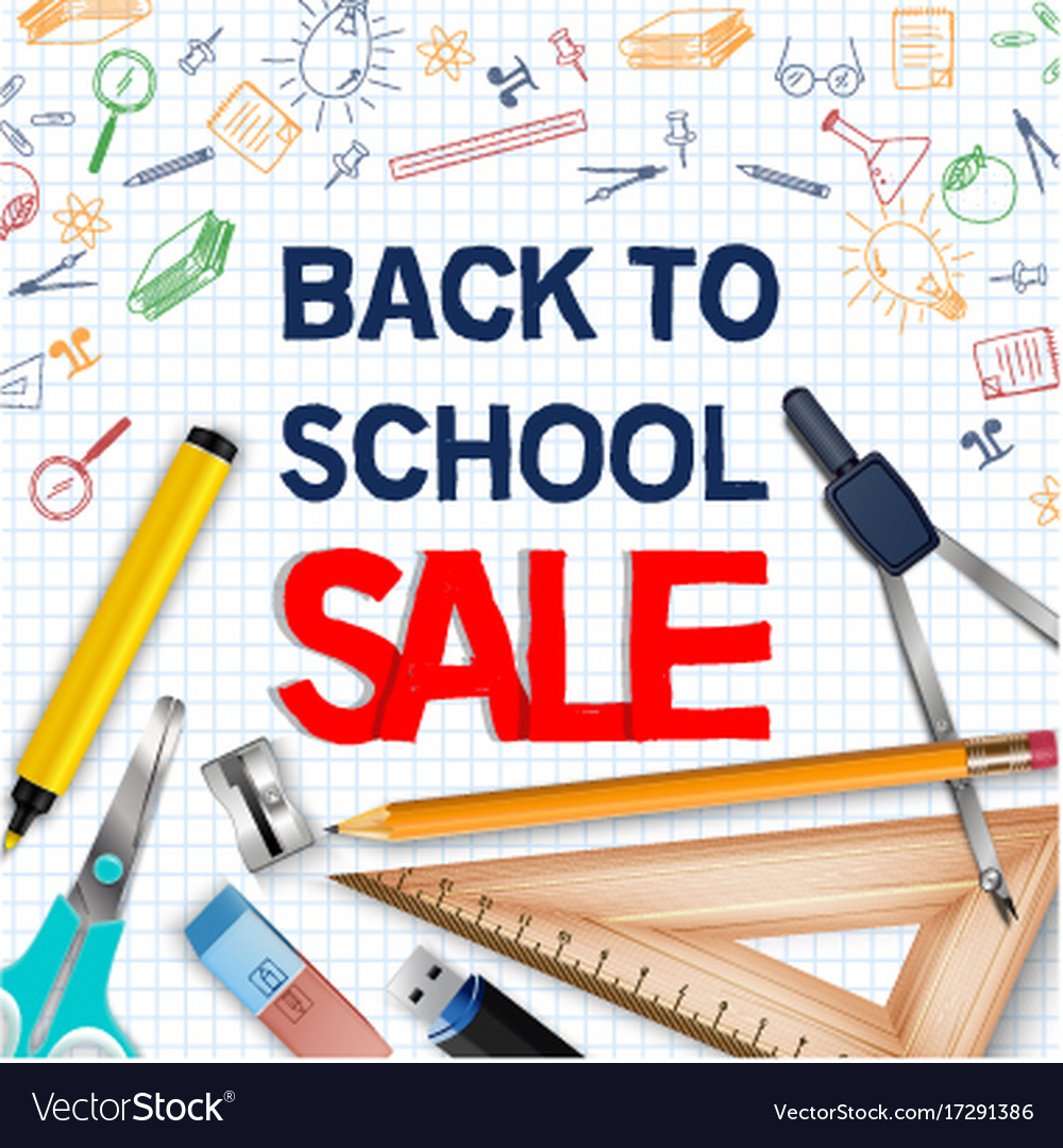 Back to school with colorful supplies Royalty Free Vector
