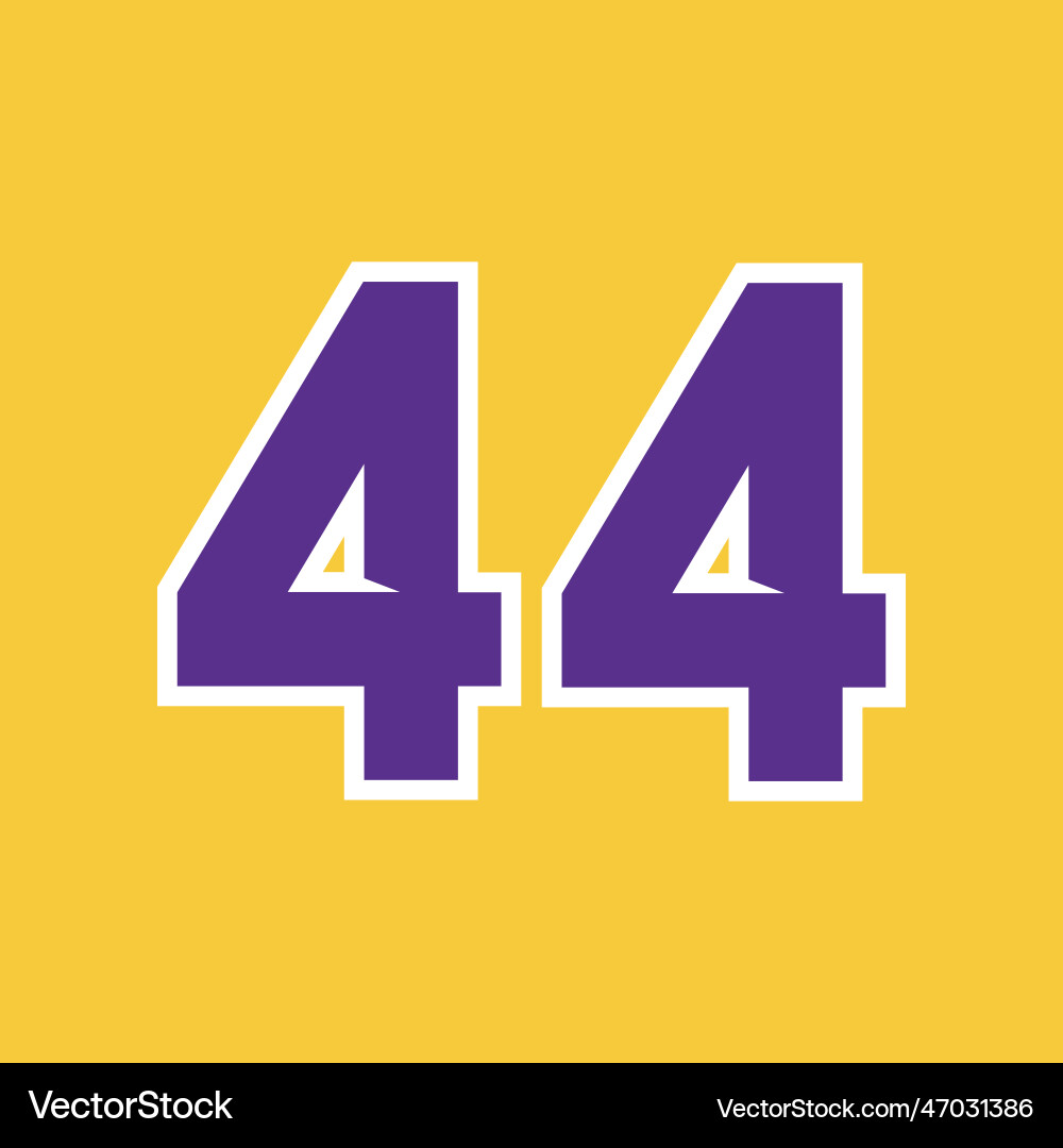 Basketball sport number template 44 Royalty Free Vector