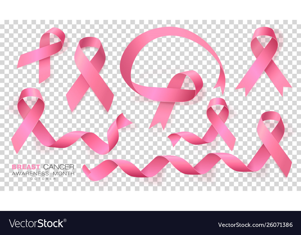 Breast cancer awareness month pink color ribbon Vector Image
