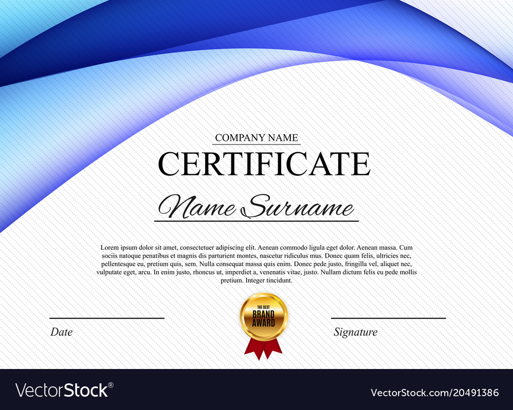 Certificate Template Background Award Diploma Vector Image
