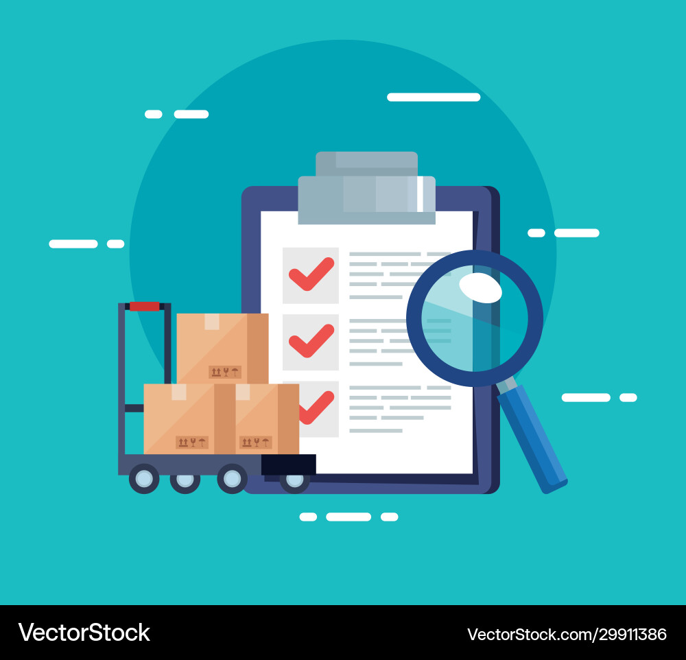Checklist delivery logistic service and icons Vector Image