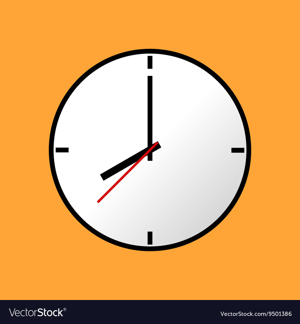 Clock icon flat design eps10 Royalty Free Vector Image