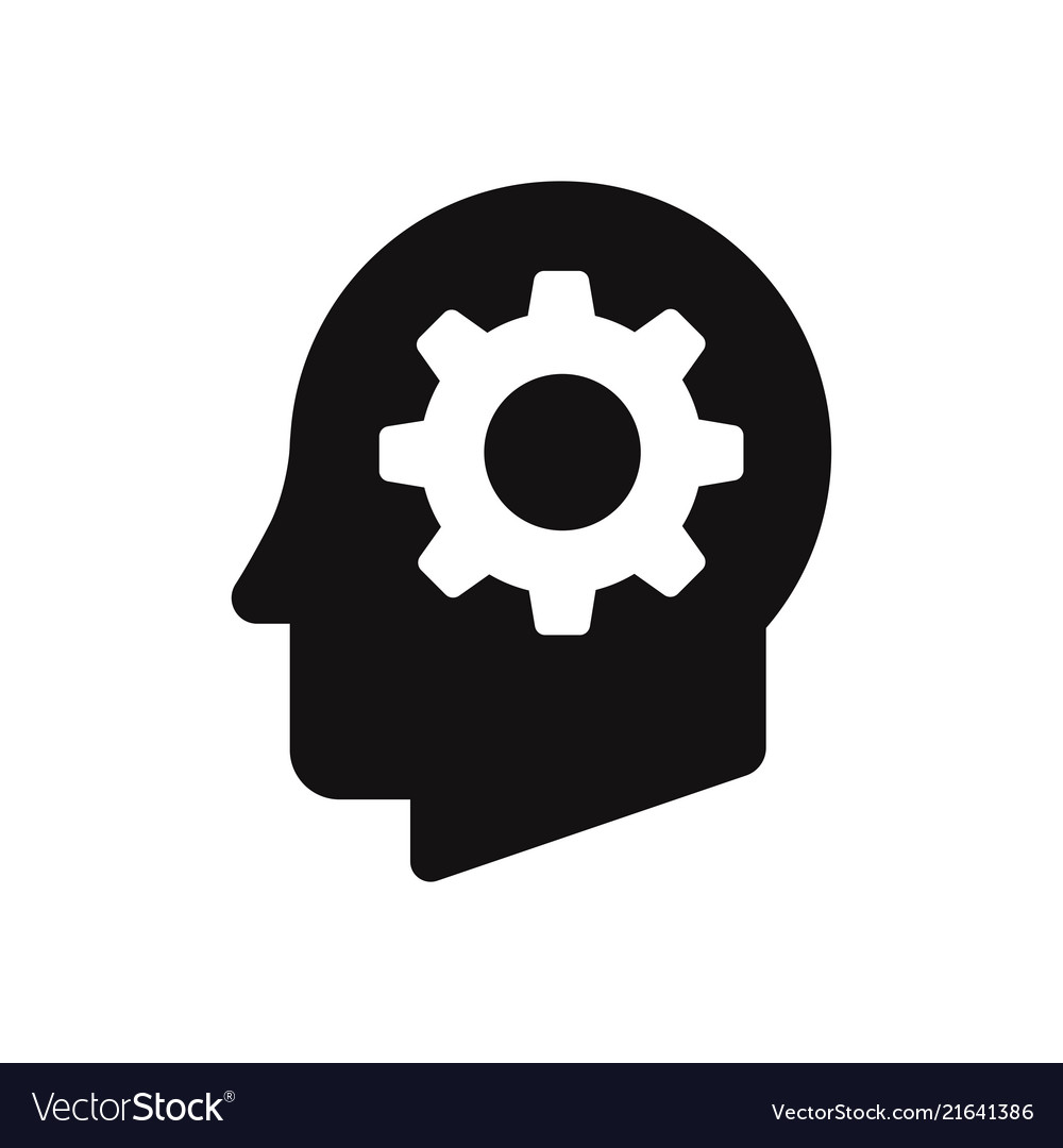 Cog in head icon Royalty Free Vector Image - VectorStock