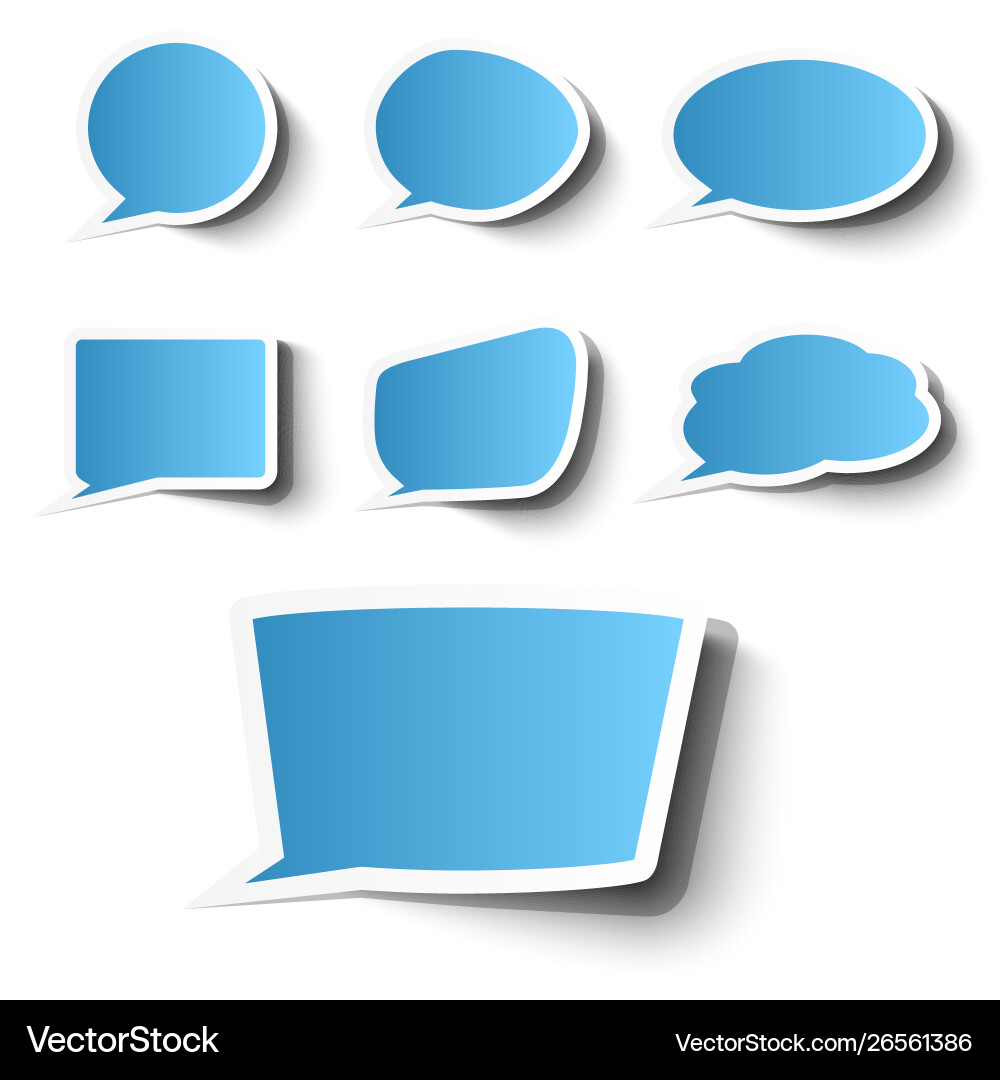 Collection stickers design in blue color Vector Image