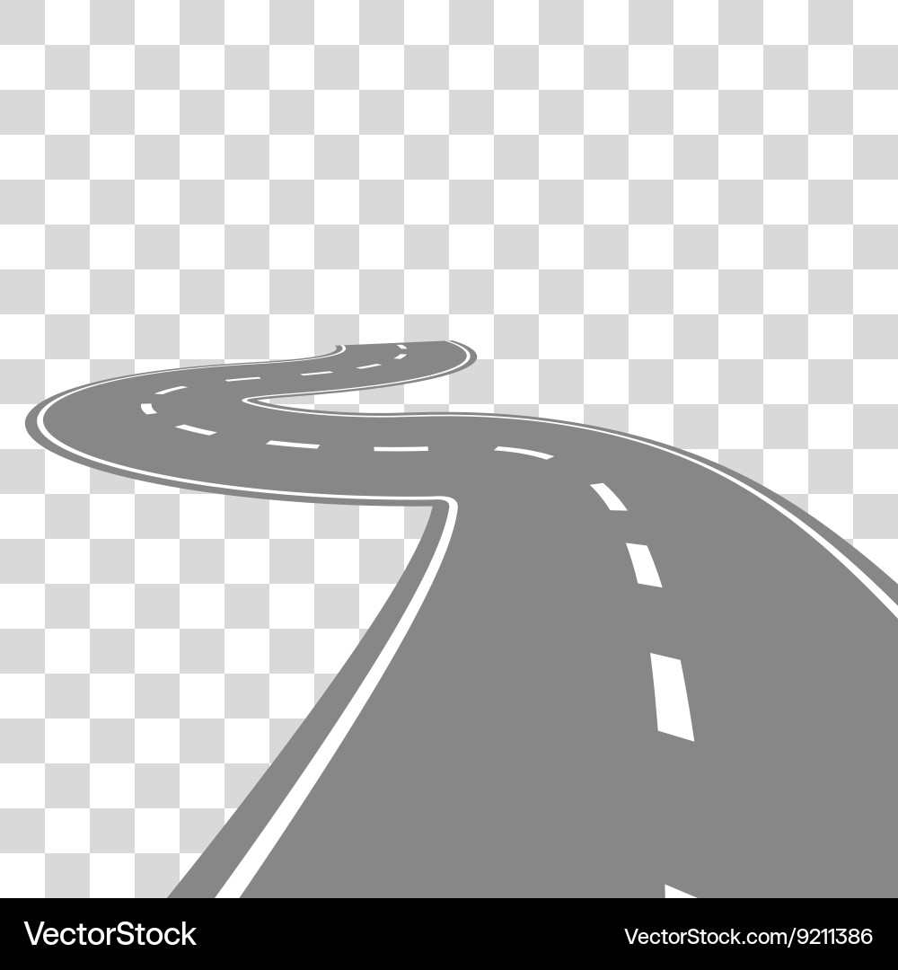 Curving winding road or highway with center Vector Image
