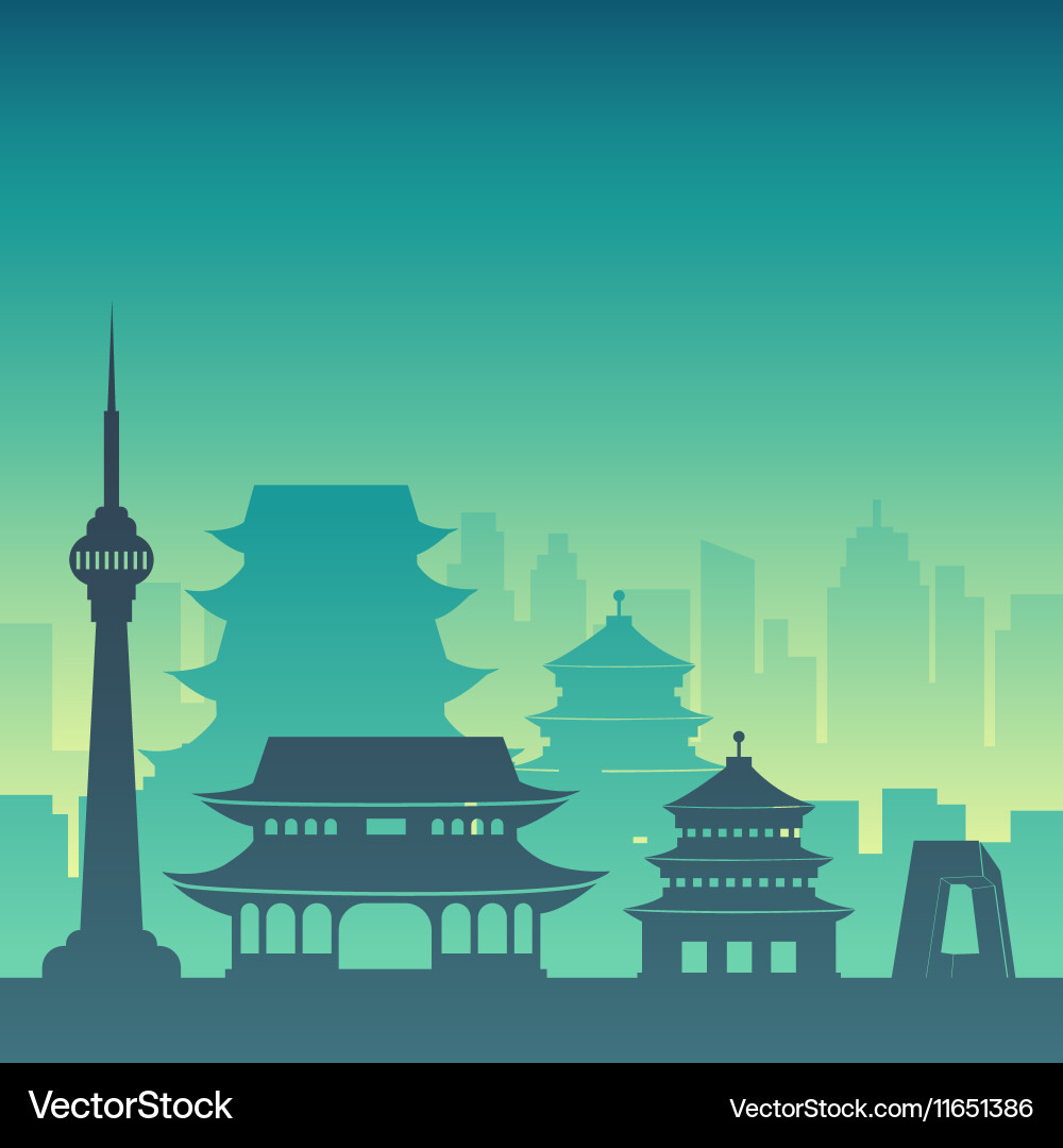 Famous city scape in color Royalty Free Vector Image