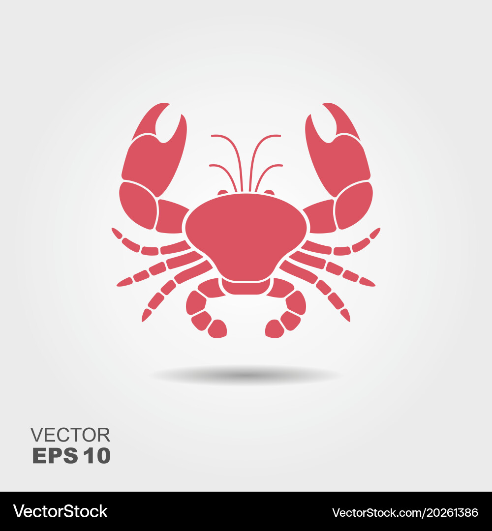 Flat icon of a crab Royalty Free Vector Image - VectorStock
